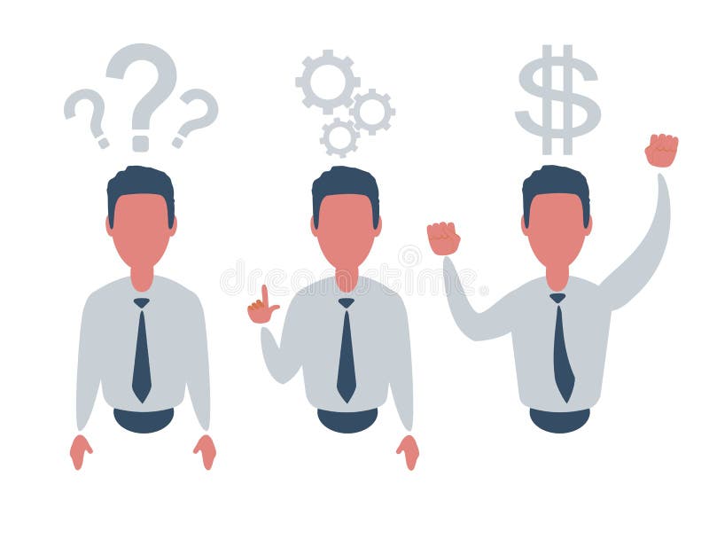 Thinking or Problem Solving Business Concept . Stock Vector - Illustration of brainstorm, plan ...