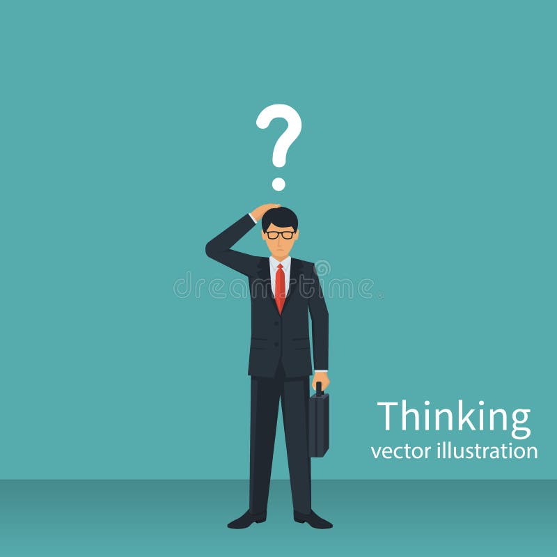 Thinking Businessman and Light Bulb Sign. Problem Solving Concepts ...