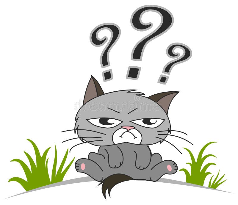 Thinking Cat Questions Mark Above Stock Illustrations – 3 Thinking Cat ...
