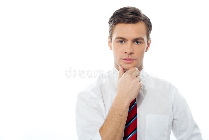 Thinking Caucasian Male Model Stock Image - Image of career ...