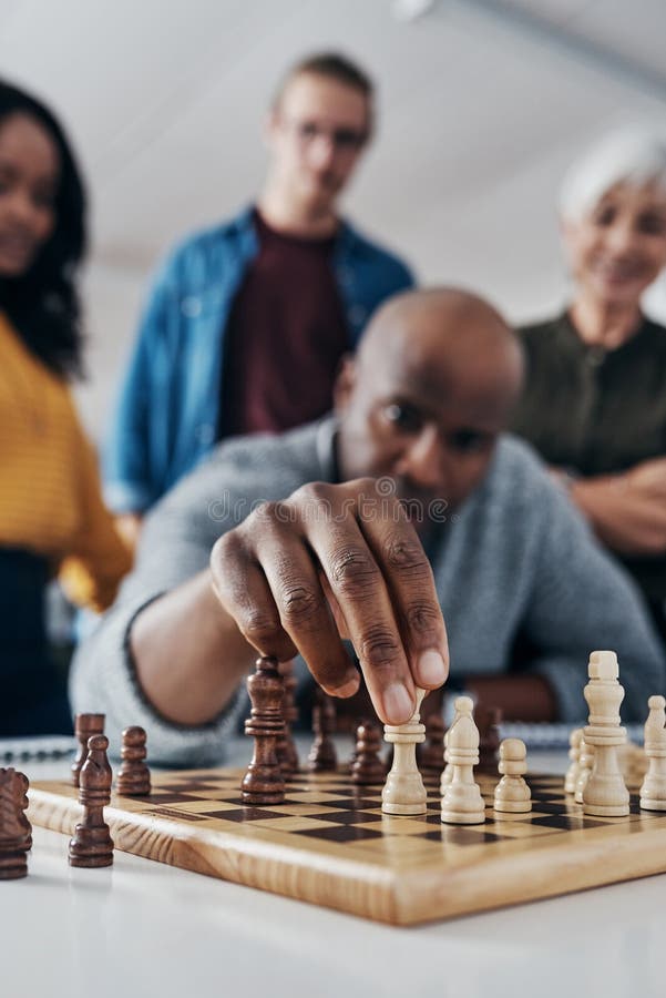 Thinking, Chess and Hand of Man in OFFICE for Decision, Strategy or ...