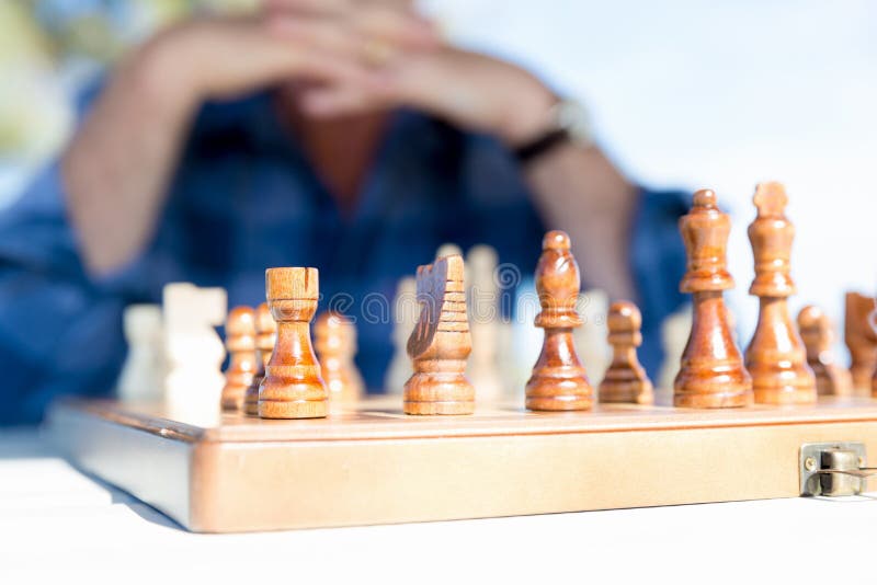 Thinking chess strategy stock image. Image of elder, male - 54870021