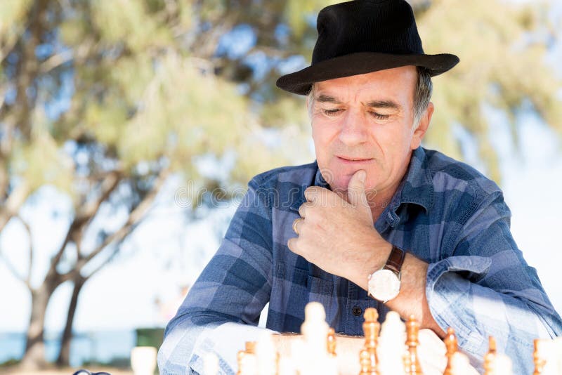 Thinking chess strategy stock image. Image of board, aged - 56305977