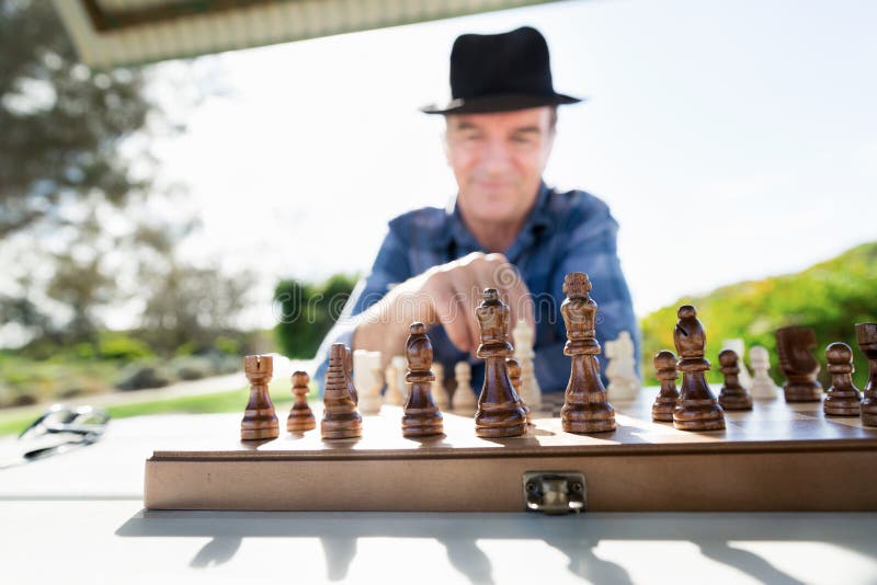 Thinking chess strategy stock image. Image of mature - 93874509