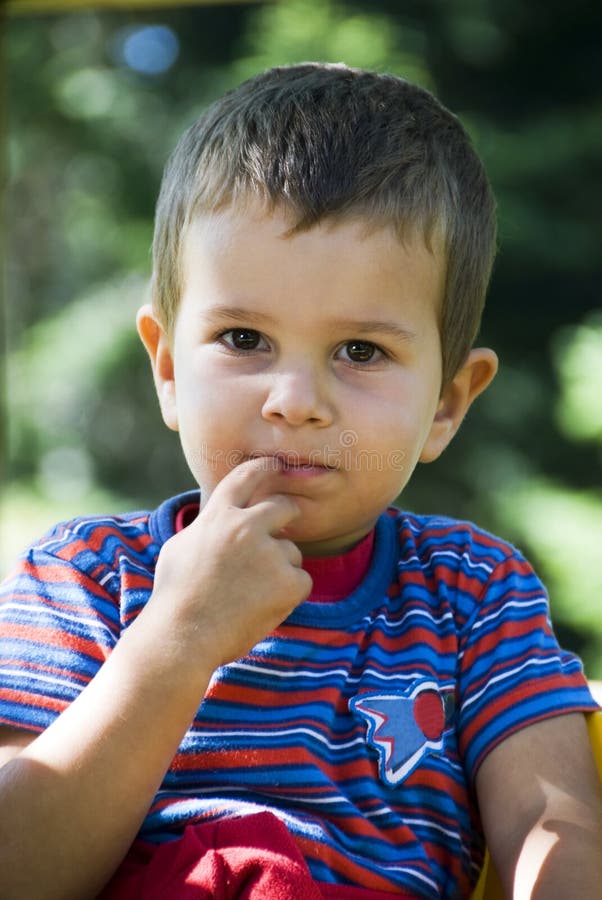 Thinking child stock photo. Image of attentive, contemplate - 10586628