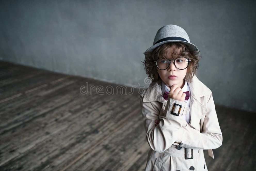 Thinking child stock image. Image of caucasian, concepts - 81094757