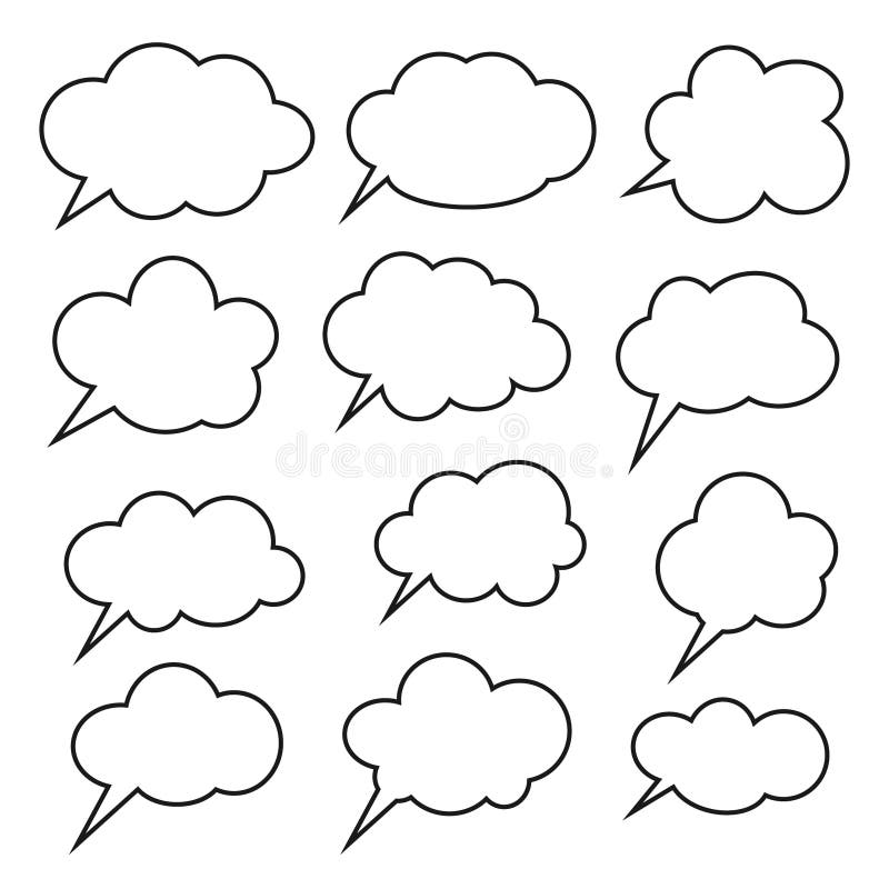 Thinking Cloud Icon Vector. Think Bubble Isolated Stock Illustration ...