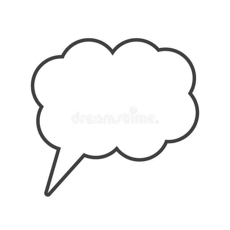 Thinking Cloud, Dialog Box Line Icon, Chat Cartoon Bubbles. Blank Empty ... Thinking Cloud, Dialog Box Line Icon, Chat Cartoon Bubbles. Blank Empty ...