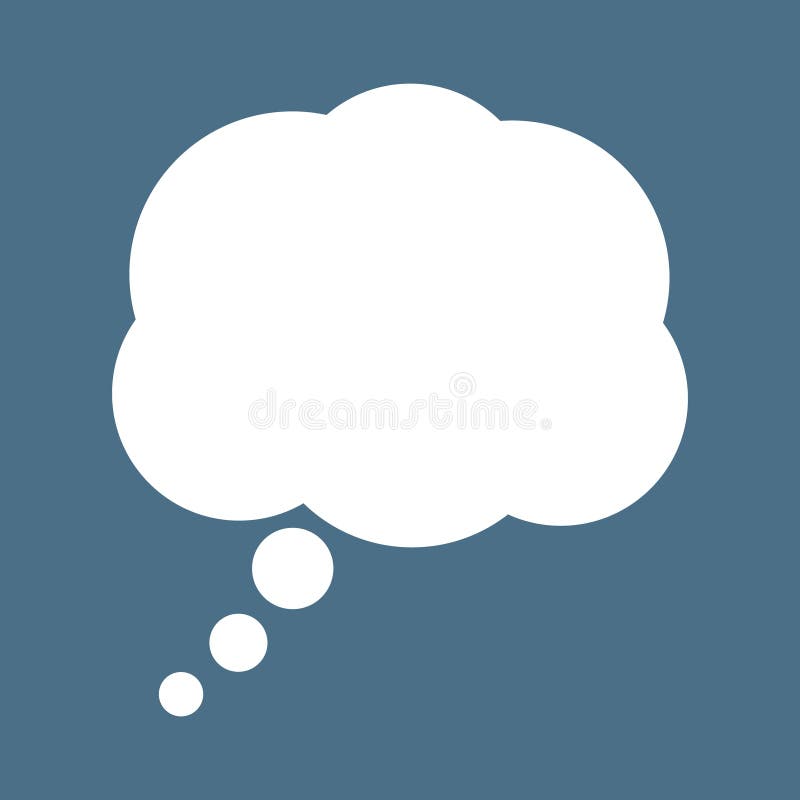 Thinking Cloud, Dialog Box Line Icon, Chat Cartoon Bubbles. Blank Empty ...