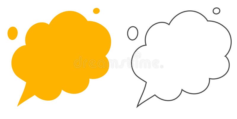 Thinking Cloud Message Speech Bubble Icon Doodle Hand Drawn Vector ...