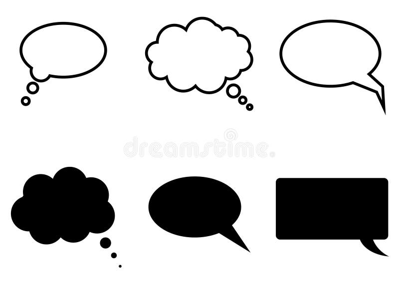 Thinking Clouds, Chat Cartoon Bubbles Stock Vector - Illustration of ...
