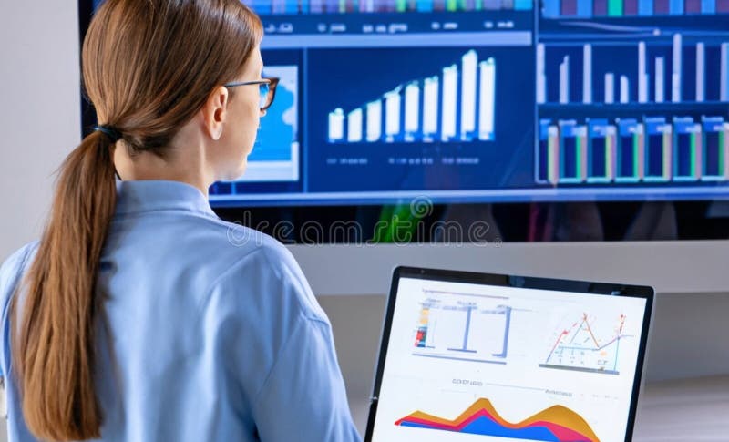 Thinking, Code and Woman with Tablet Data Analysis, Digital Technology and Software Overlay at ...