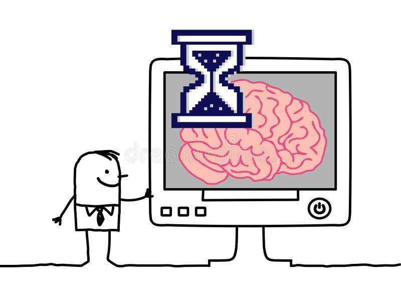 Thinking computer stock vector. Illustration of concept - 14857144