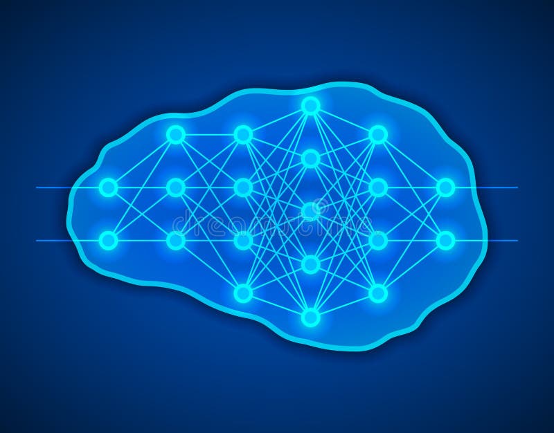 Thinking Concept. Brains with Neural Net Inside it. Stock Vector ...