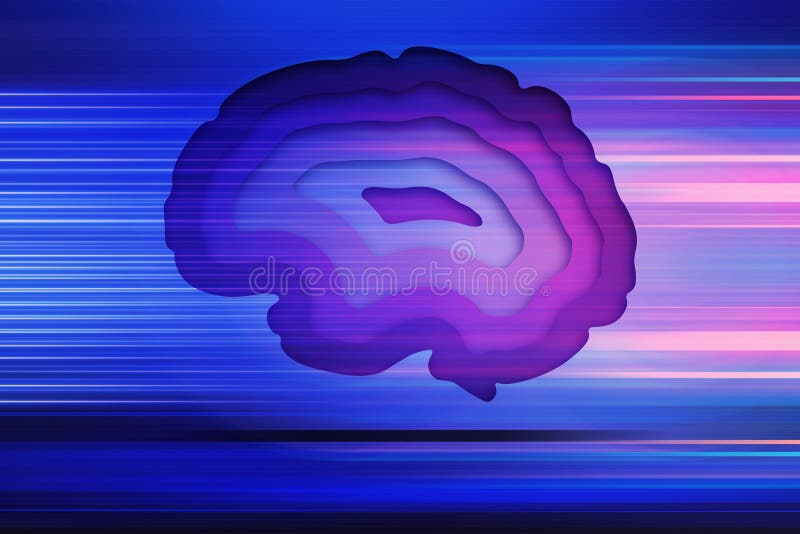 Human Brain, Concept of Thinking Stock Illustration - Illustration of ...