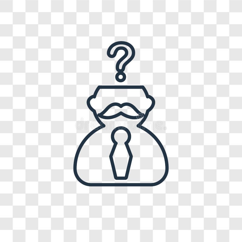 Thinking Concept Vector Linear Icon Isolated on Transparent Back Stock ...