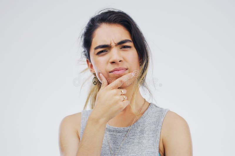 Thinking, Confused and Portrait of Woman with Doubt for Brainstorming ...