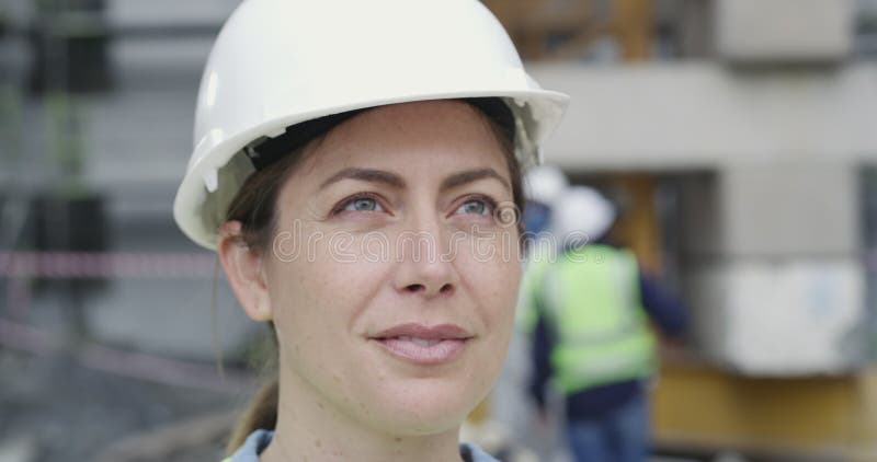 Thinking, Construction or Happy Woman with Vision or Ideas for ...