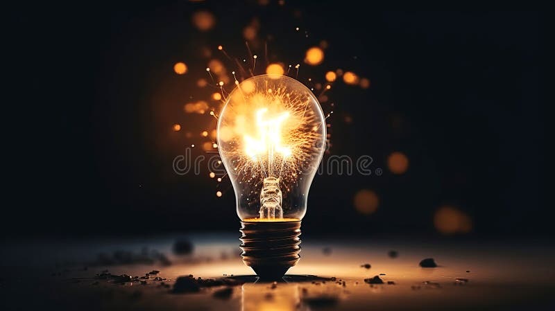 Lit Light Bulb Transparent