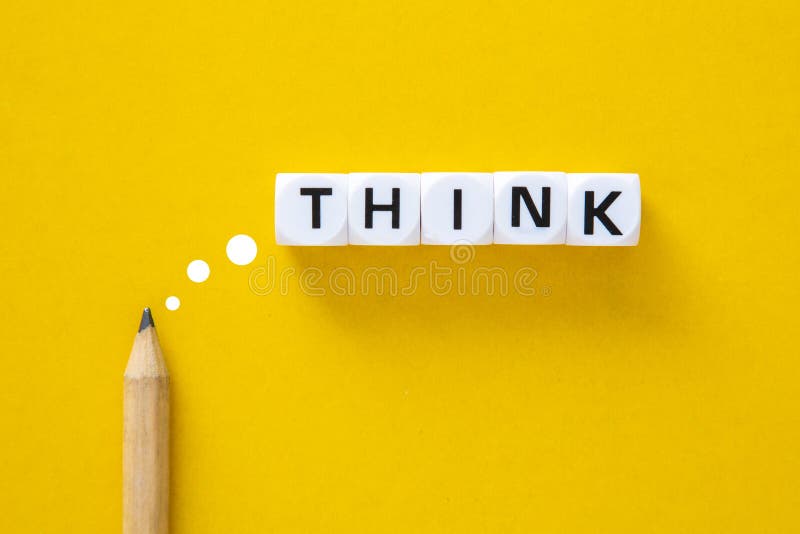 Thinking for Creative Ideas Concept. Pencil with the Word Think on ...