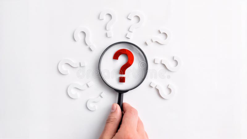 Thinking,Creative,Question,Solution,confusion Concept.,Magnifying Glass ...