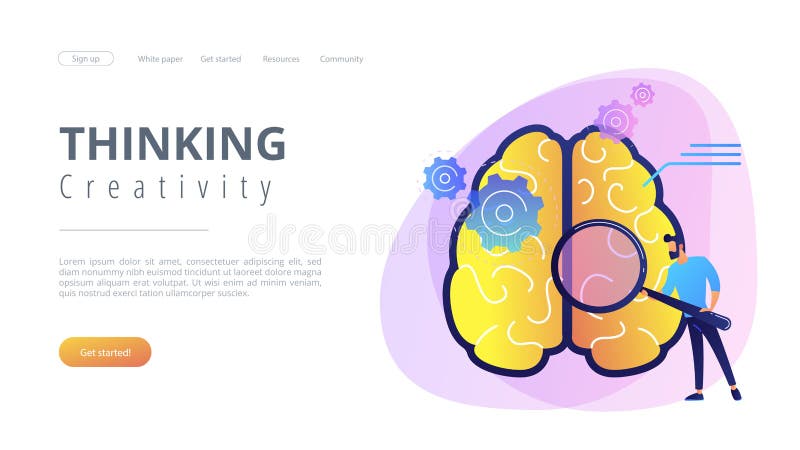 Thinking and Creativity Concept Landing Page. Stock Vector ...