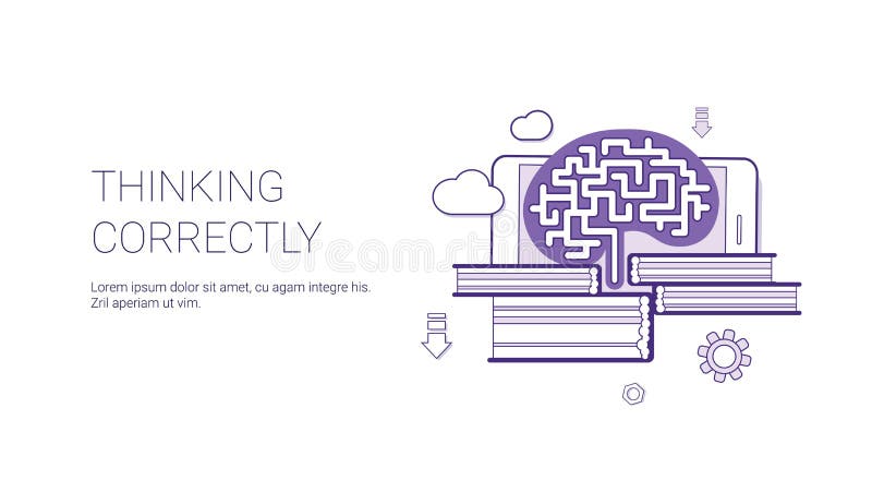 Thinking Currently Brainstorming Business Web Banner Template with Copy ...