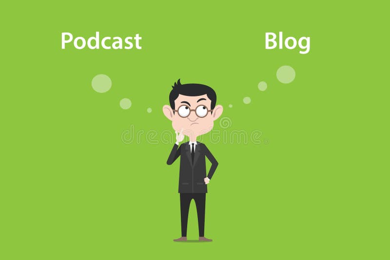 Thinking about the Difference of Podcast Vs Blog Illustration with a ...