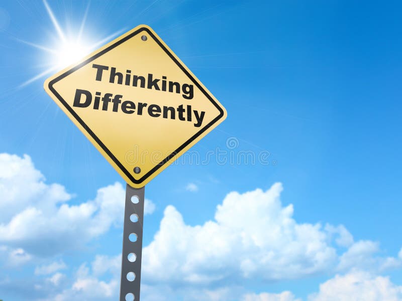 Thinking differently sign stock illustration. Illustration of work ...