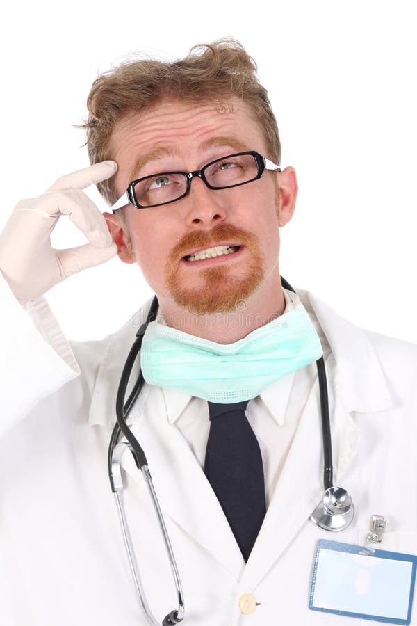 Thinking doctor stock image. Image of examination, occupation - 4868493
