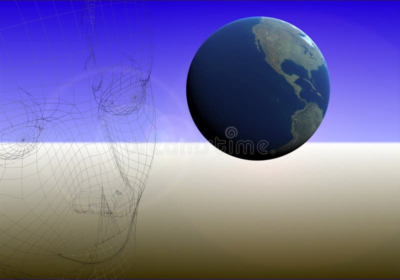 Thinking of earth stock illustration. Illustration of genesis - 1309371