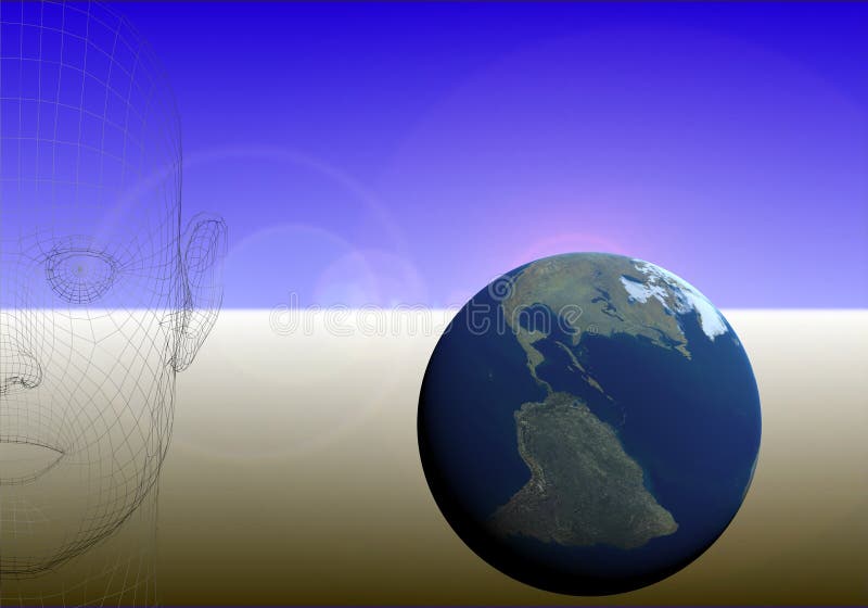 Thinking of earth 2 stock illustration. Illustration of terra - 1309746