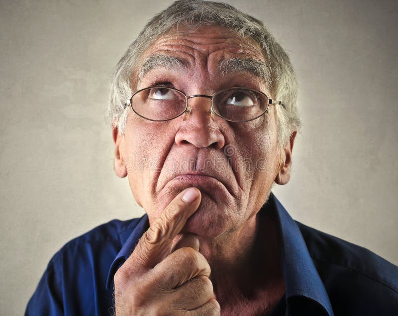 Senior Mature, Elderly Man Very Nervous, Stressed, and Thinking about ...