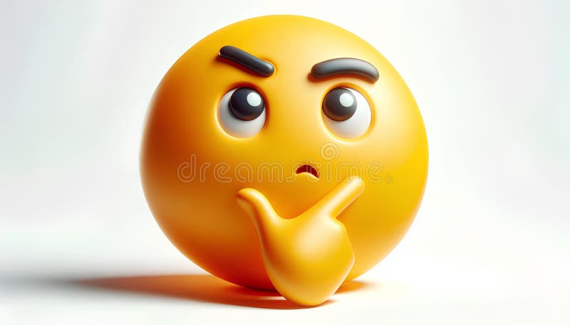 Thinking Emoji with Pensive Expression, Representing Deep Thought ...