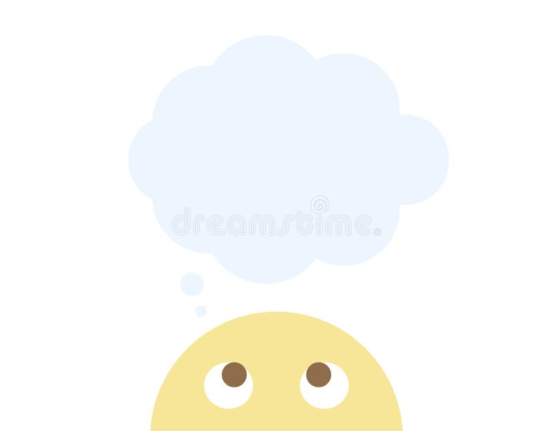 Thinking Emoticon with a Empty Thinking Bubble Above His Head on a ...