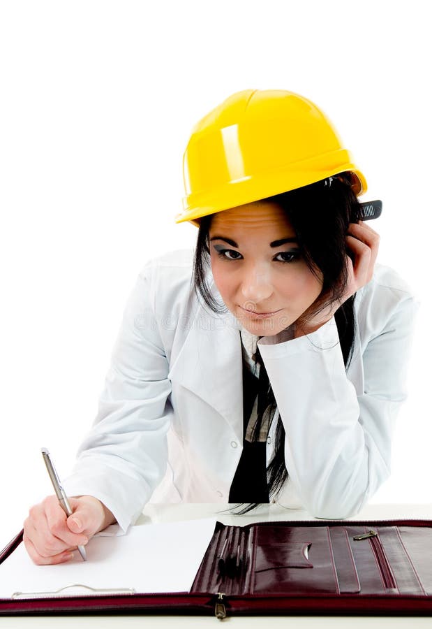 Thinking engineer stock image. Image of plain, woman - 23226973