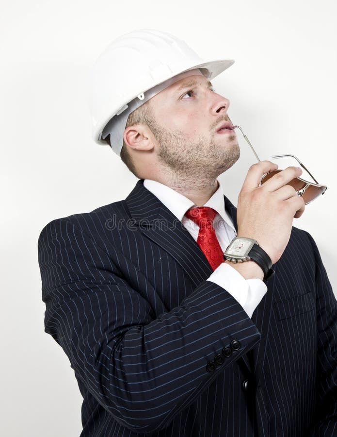 Thinking engineer stock photo. Image of caucasian, smart - 6074420