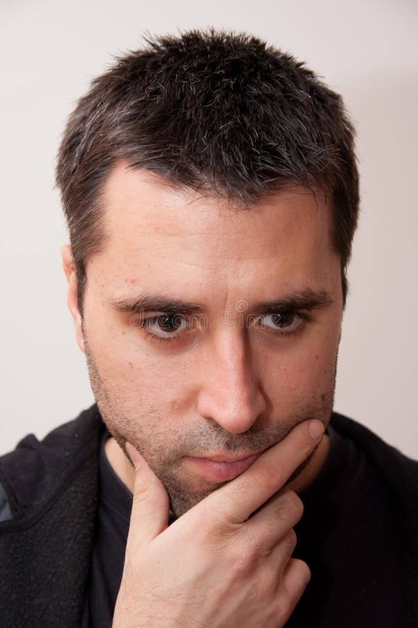 Thinking Face stock image. Image of people, male, feelings - 12284961