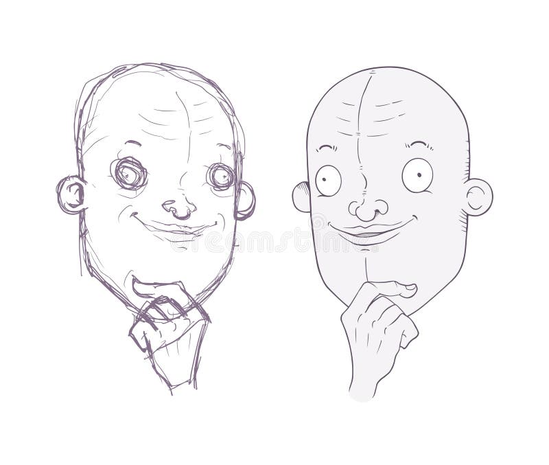 Thinking face draw stock vector. Illustration of think - 349985407