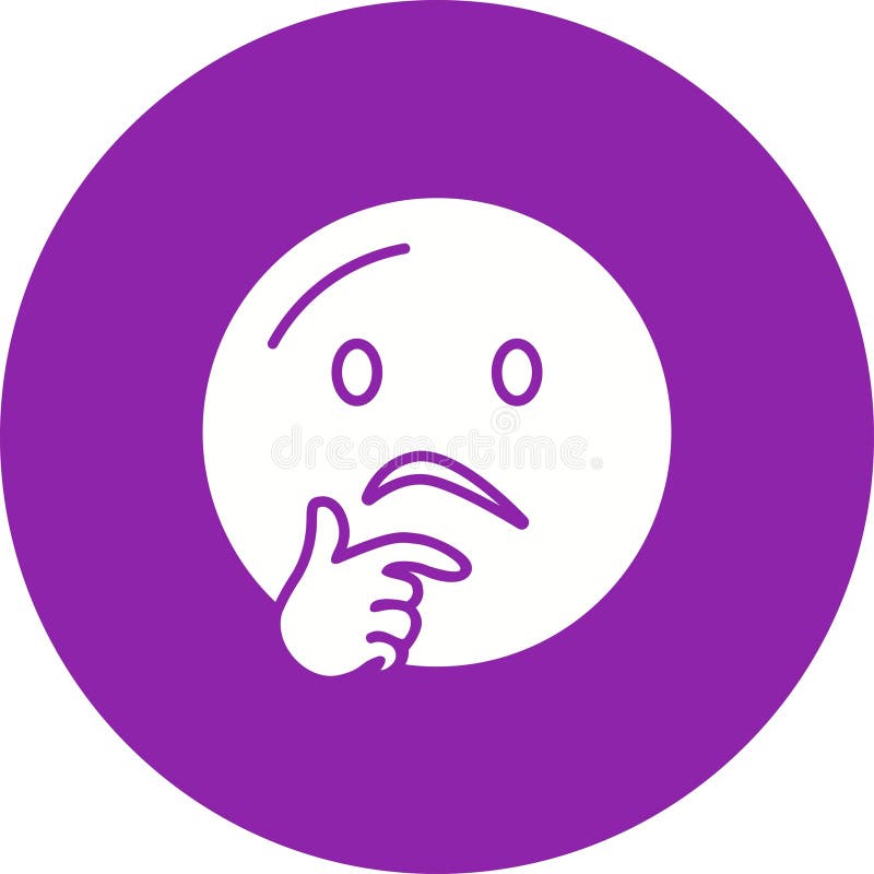 Thinking Face Icon Vector Image. Stock Vector - Illustration of outline ...