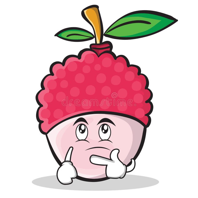Thinking Face Lychee Cartoon Character Style Stock Vector ...