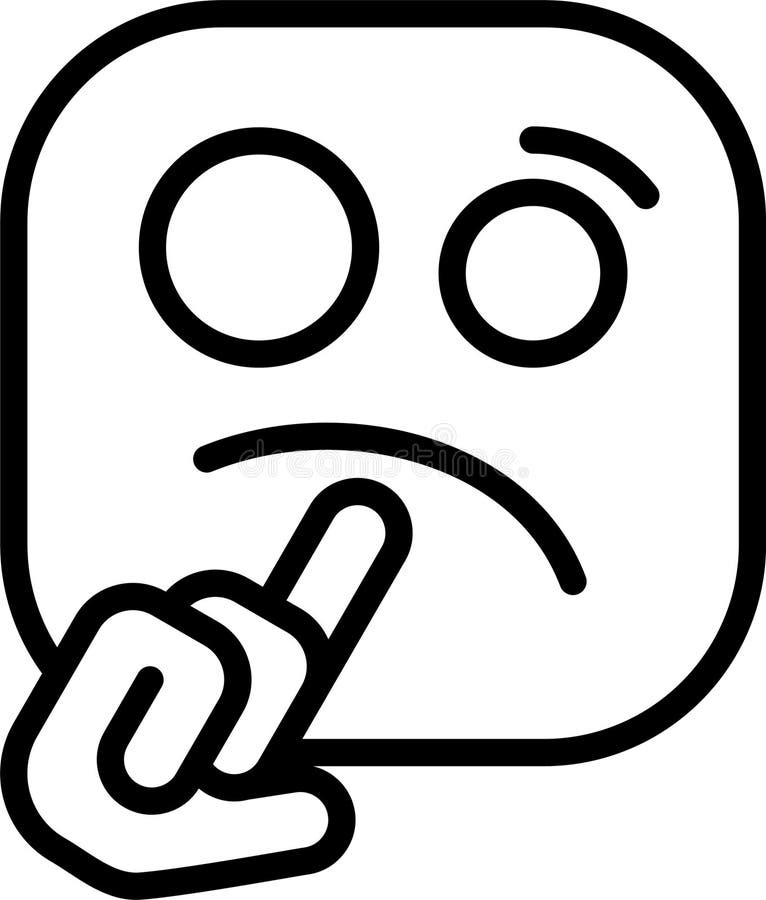 Thinking Face Vector Icon stock vector. Illustration of pensive - 388687455