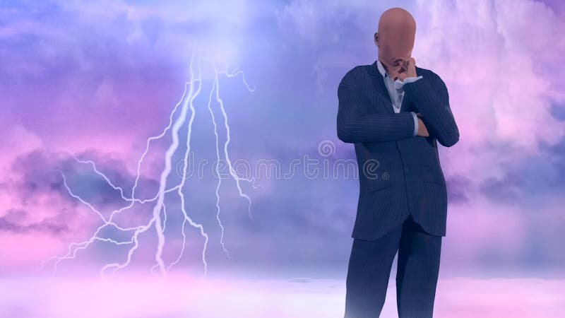 Thinking faceless man stock footage. Video of horizon - 234021872