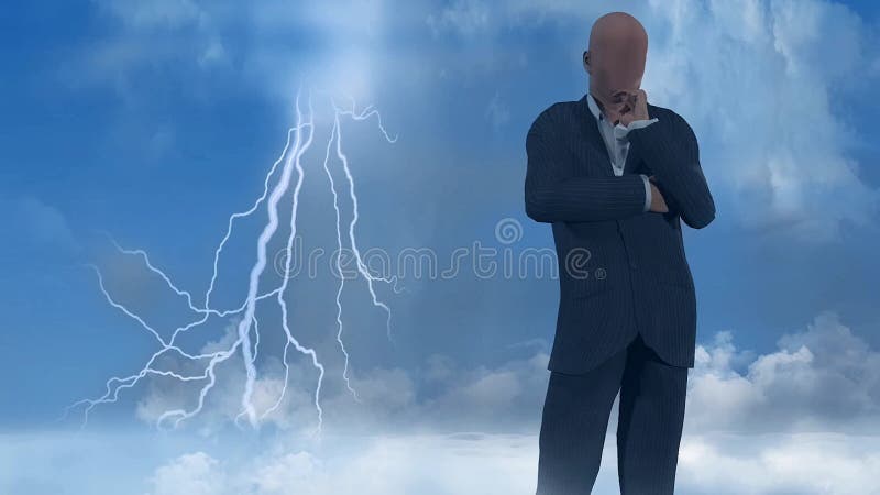 Thinking faceless man stock footage. Video of horizon - 234021872