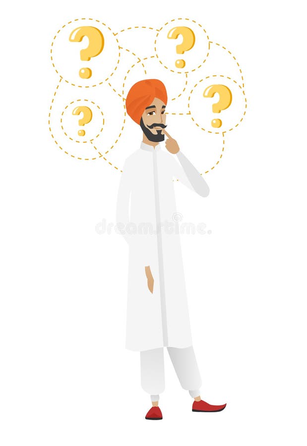 Thinking Farmer with Question Mark. Stock Vector - Illustration of ...