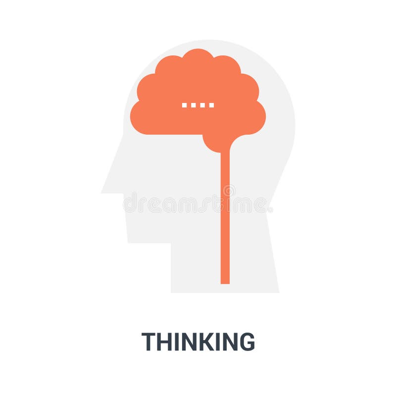 Thinking Flat Icon Design Concept Stock Vector - Illustration of power ...