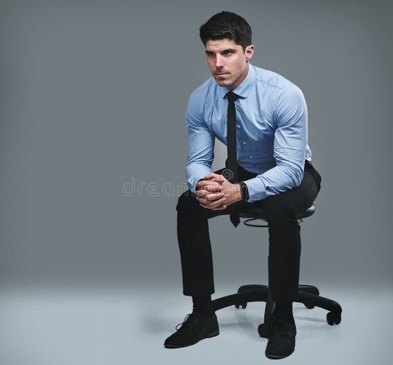 Thinking, Future and Idea with Business Man in Studio for Loan Solution, Brainstorming and ...