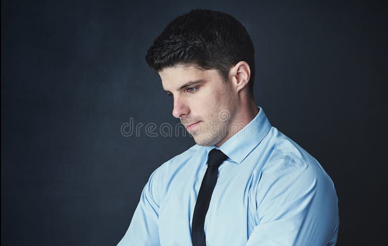 Thinking, Future and Idea with Business Man in Studio for Loan Solution, Brainstorming and ...