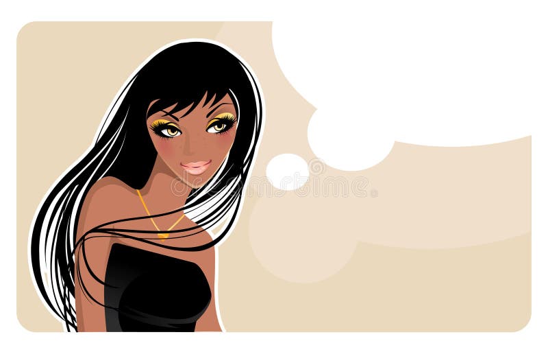 Thinking girl stock vector. Illustration of paradise - 12575407