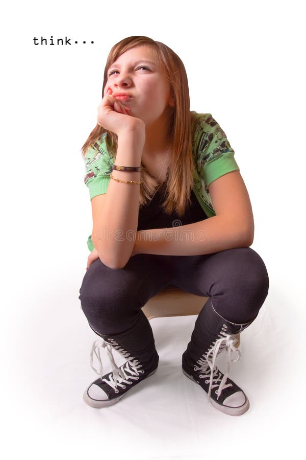 Thinking Girl stock photo. Image of brilliant, clever - 18288092